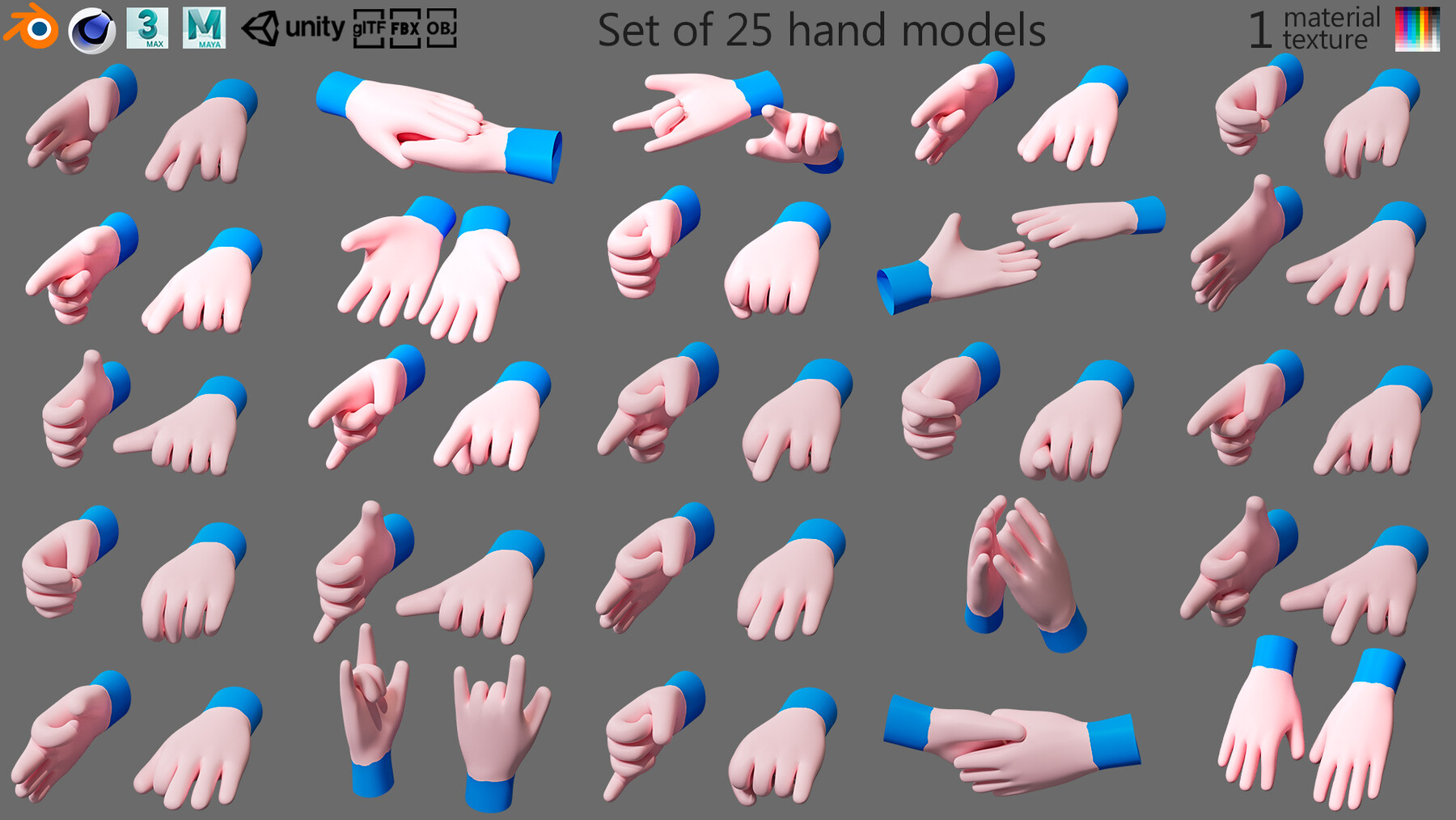 ArtStation - Cartoon hands | Game Assets