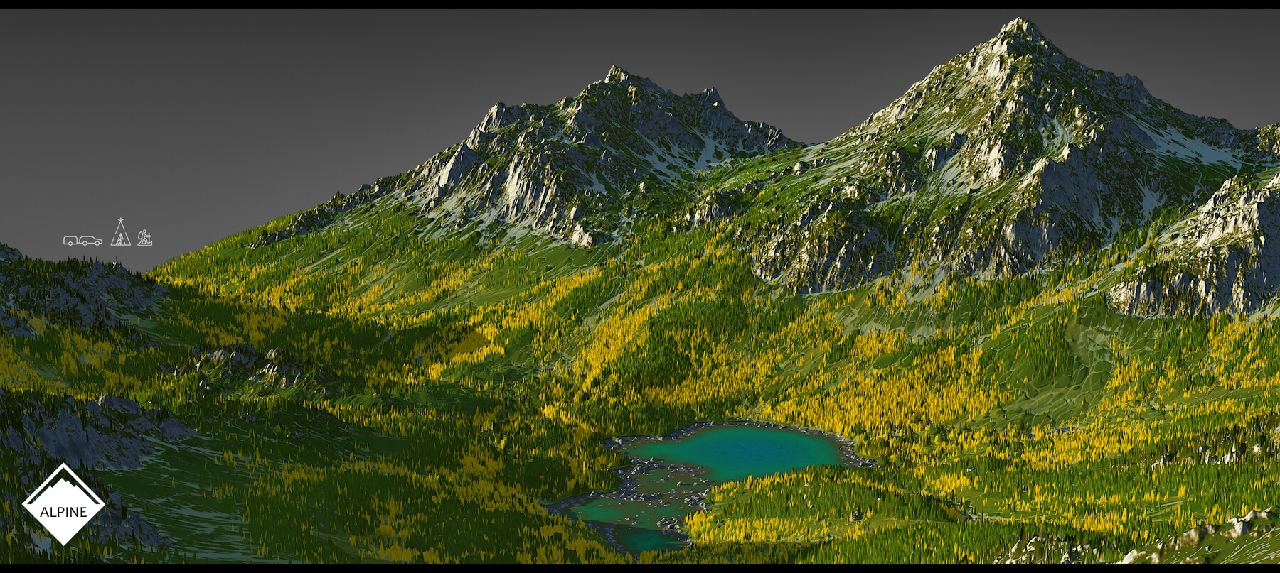 ArtStation - Autumn Lake Landscape (World Machine) | Game Assets