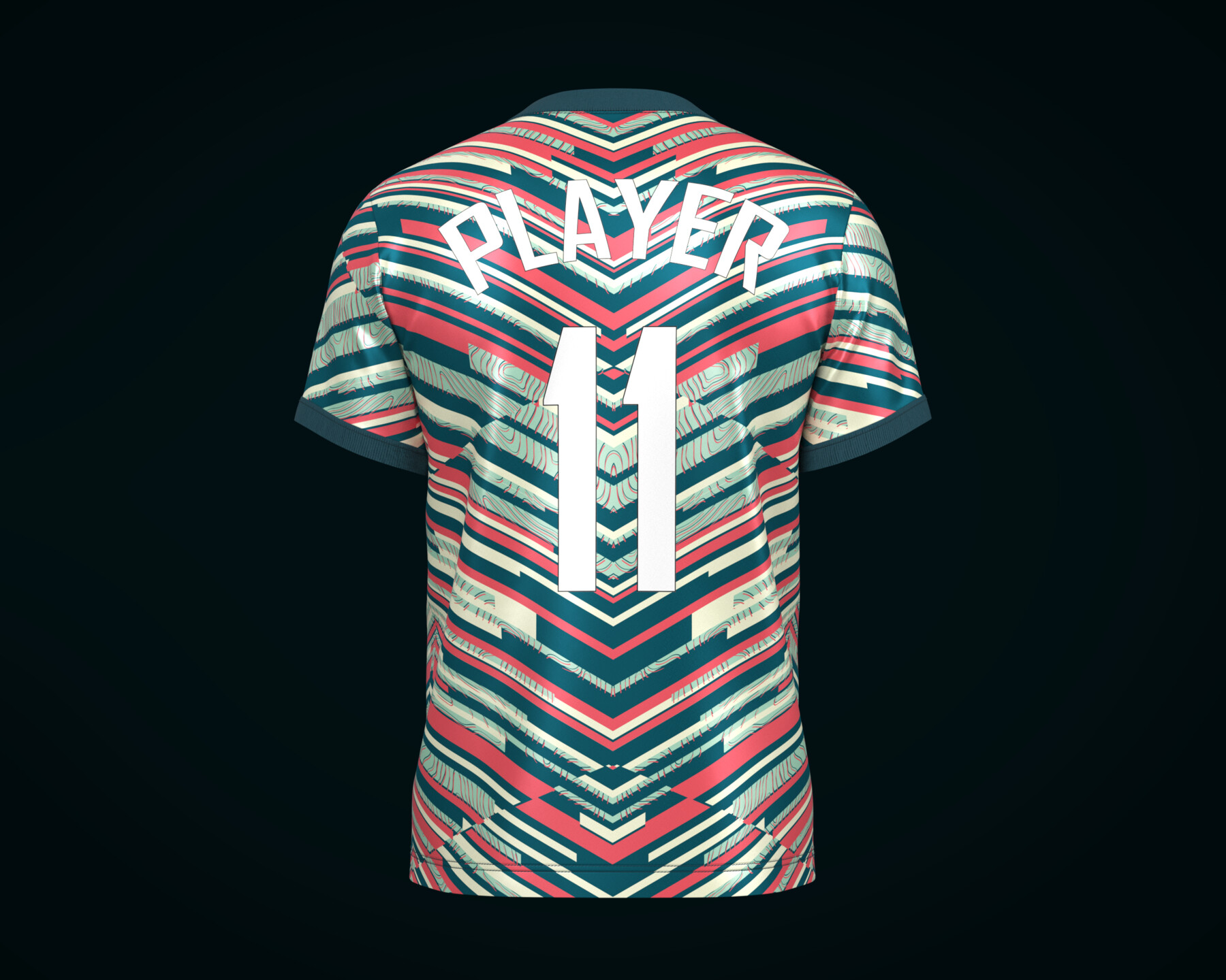 ArtStation - Soccer Football Rose red with blue Jersey Player-11 ...