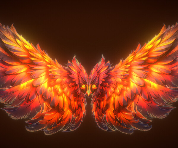 ArtStation - Animated Phoenix Wings Low-poly 3D model | Game Assets
