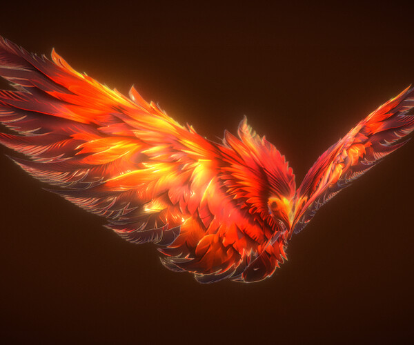 ArtStation - Animated Phoenix Wings Low-poly 3D model | Game Assets