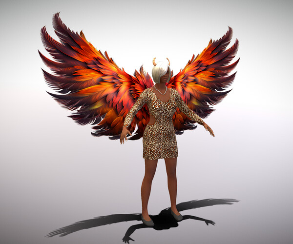 ArtStation - Animated Phoenix Wings Low-poly 3D model | Game Assets