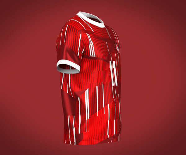 ArtStation - Soccer Football Wine Red color Jersey Player-11 | Resources