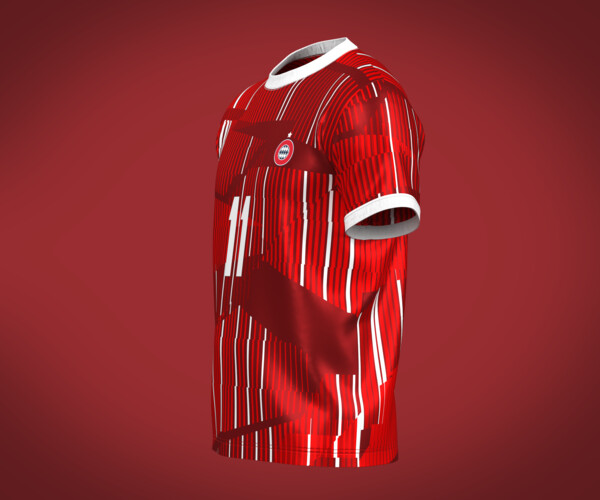ArtStation - Soccer Football Wine Red color Jersey Player-11 | Resources