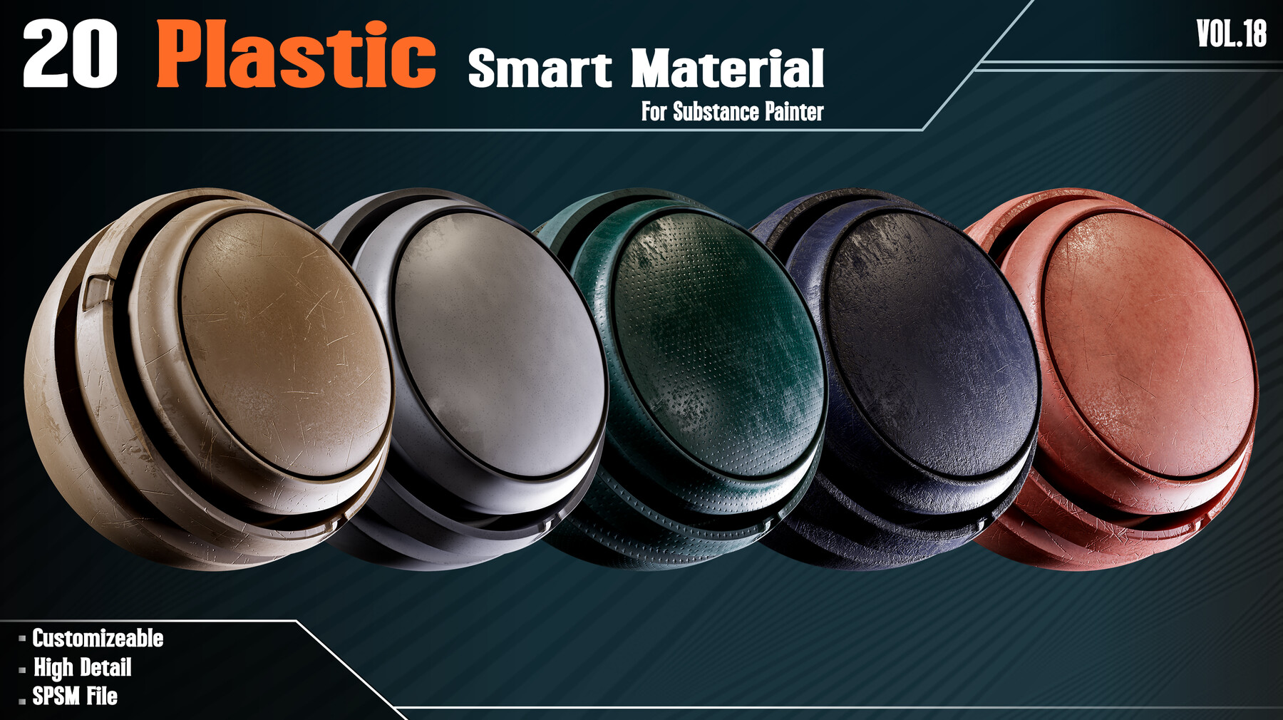 ArtStation - 20 Plastic Smart Materials - VOL.18 | Game Assets