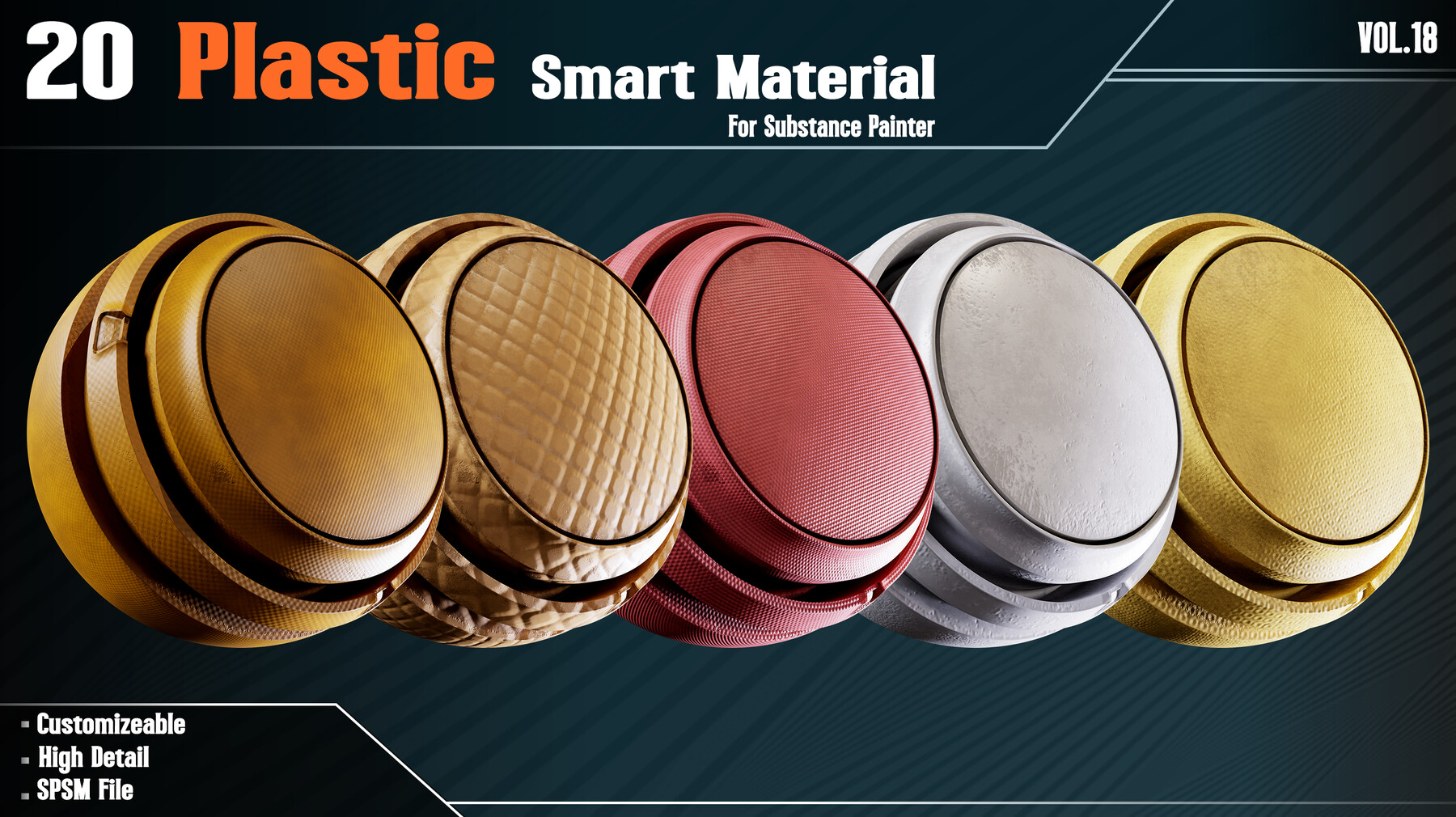 ArtStation - 20 Plastic Smart Materials - VOL.18 | Game Assets