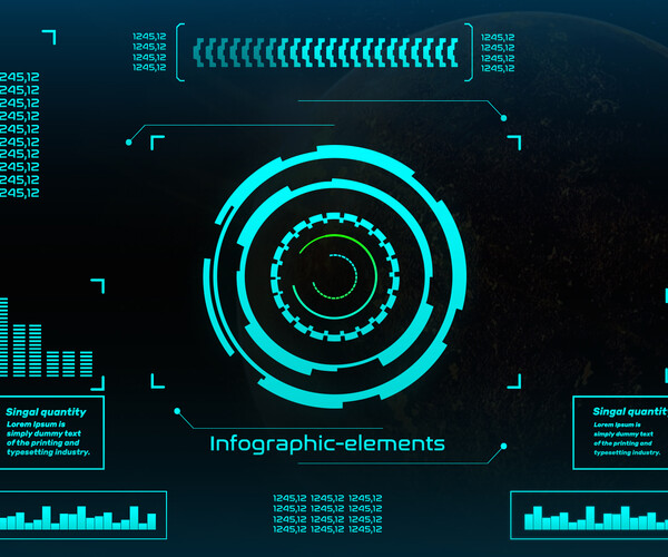 ArtStation - Sci-fi game ui infographic elements | Game Assets