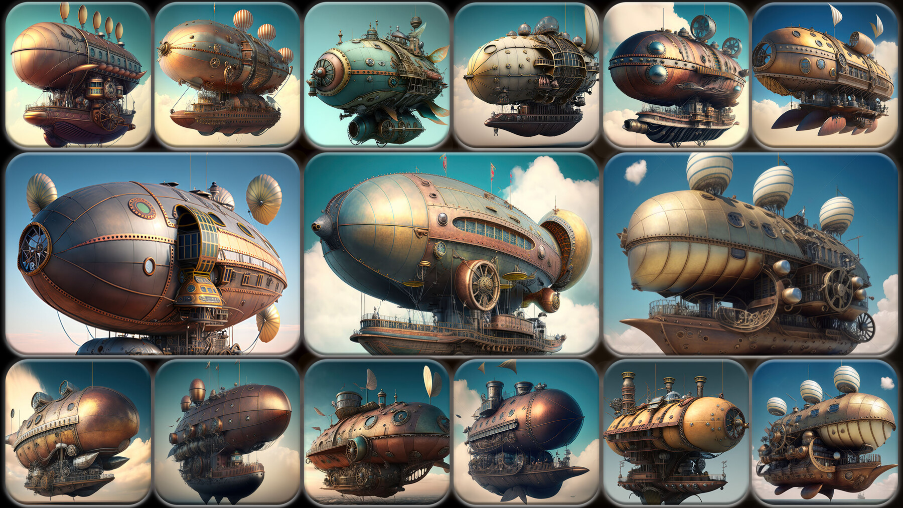 ArtStation - 200 Steampunk Airship Reference Pack | 4K | v.4 | Artworks