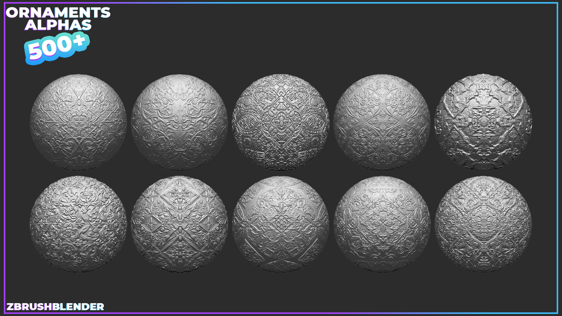 ArtStation - 500+ Ornaments Tileable Alphas (Displacement Maps) for ...