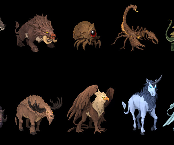 ArtStation - Fantasy Animals 02 | Game Assets