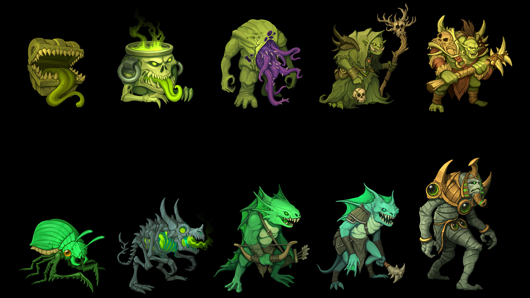 ArtStation - Lost Temple Creatures | Game Assets