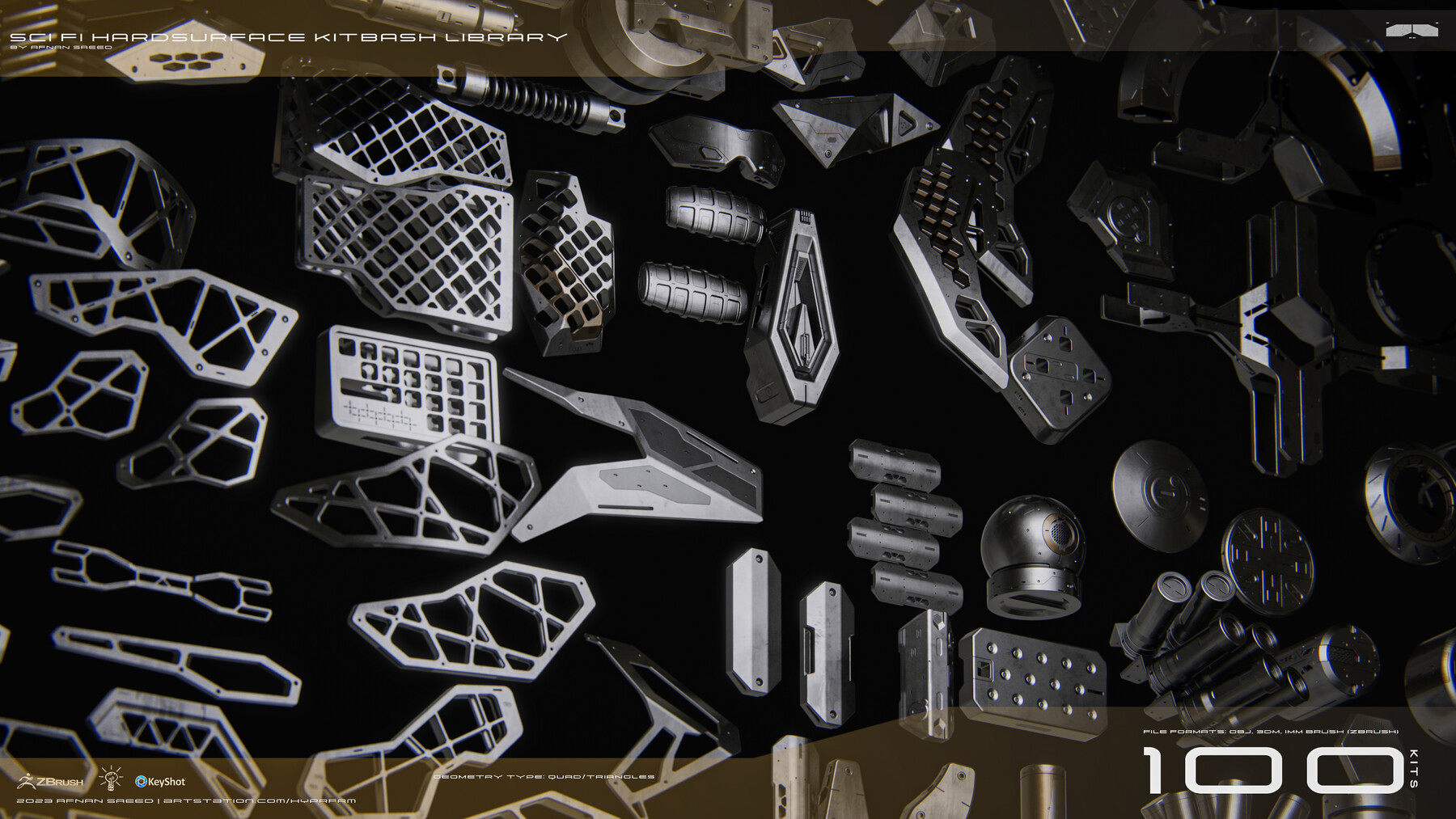 ArtStation - SCI-FI Hard Surface Kitbash Library for Mech Design - 100 Assets | Resources