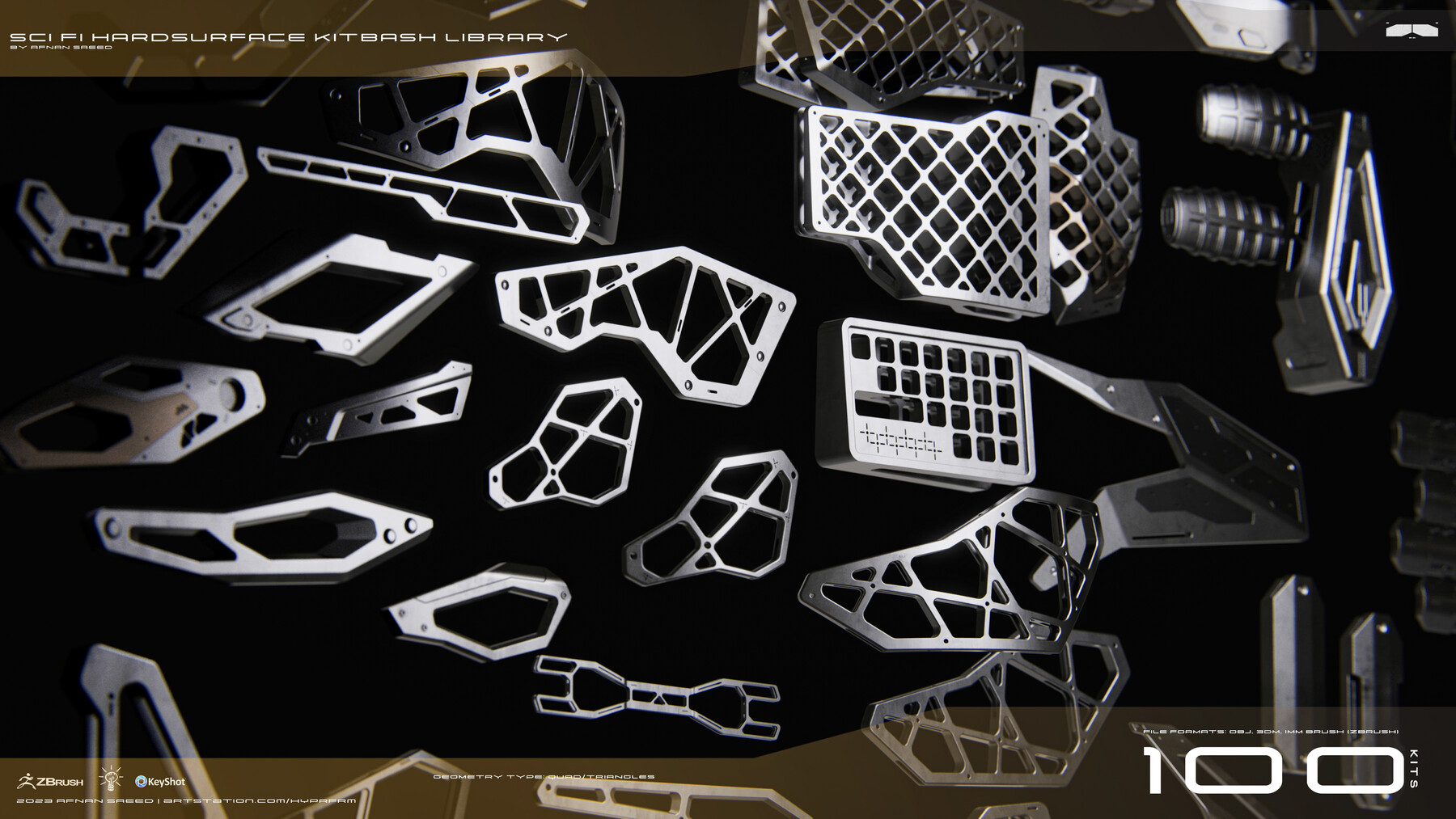 ArtStation - SCI-FI Hard Surface Kitbash Library for Mech Design - 100 ...