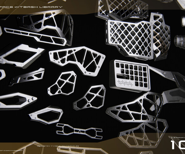 ArtStation - SCI-FI Hard Surface Kitbash Library for Mech Design - 100 ...