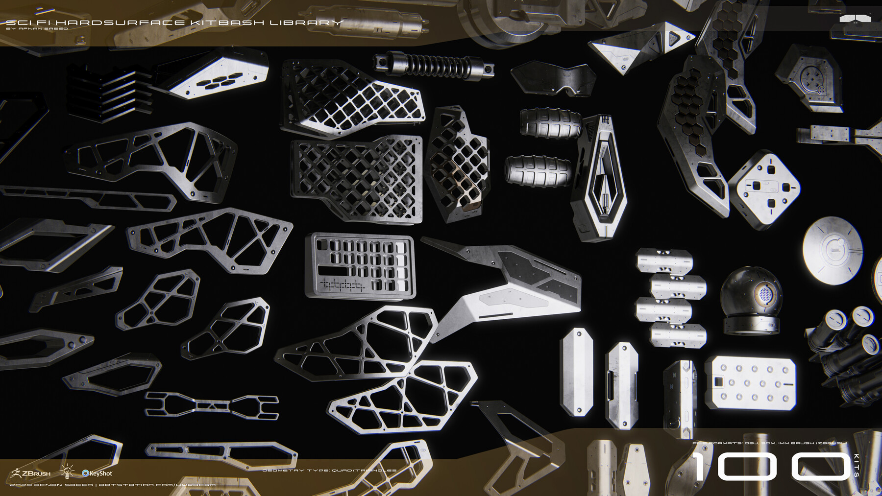 ArtStation - SCI-FI Hard Surface Kitbash Library for Mech Design - 100 Assets | Resources