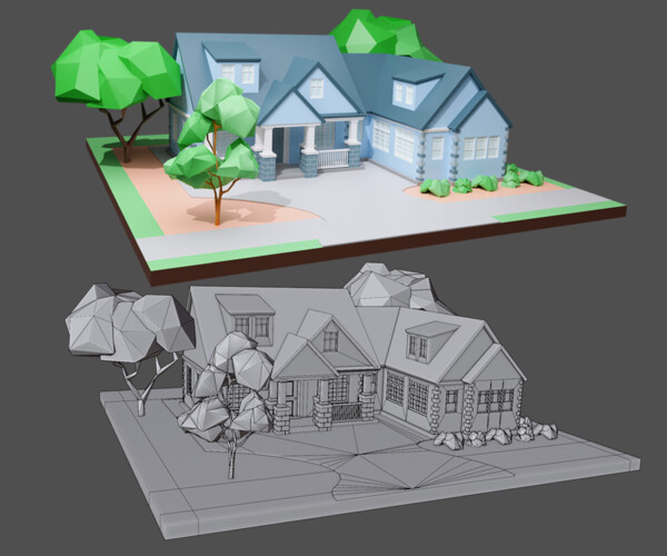 ArtStation - Cartoon private houses | Game Assets