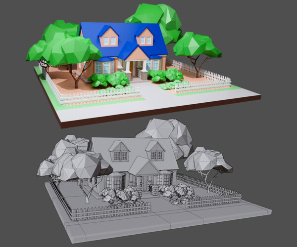 ArtStation - Cartoon private houses | Game Assets