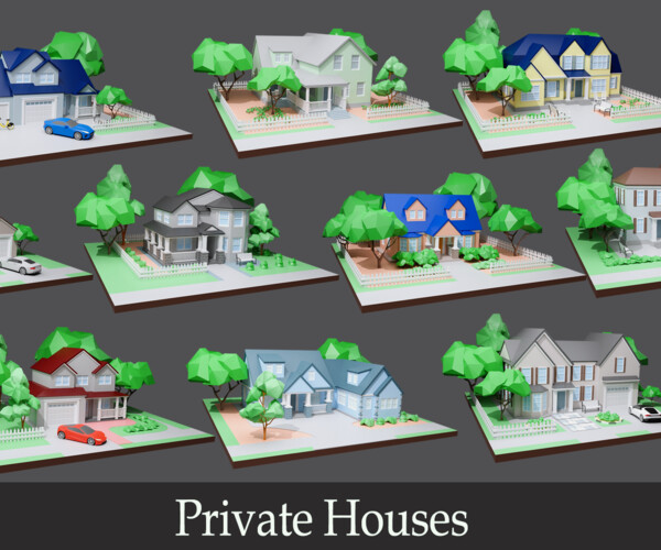 ArtStation - Cartoon private houses | Game Assets