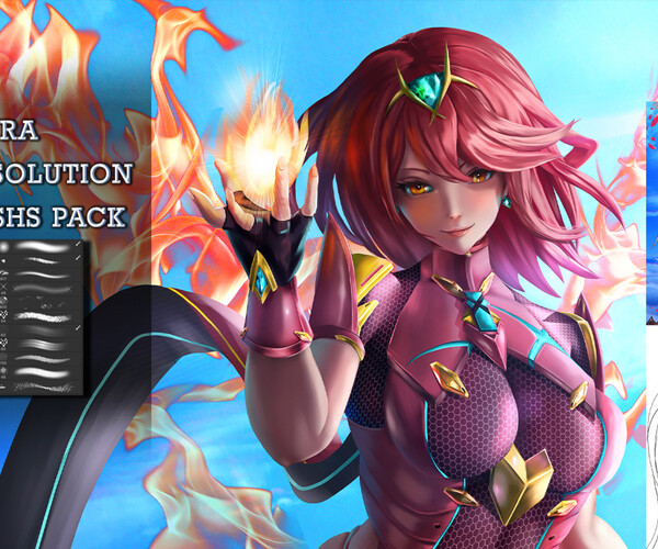 ArtStation - Pyra High resolution / sketch and brush pack | Artworks