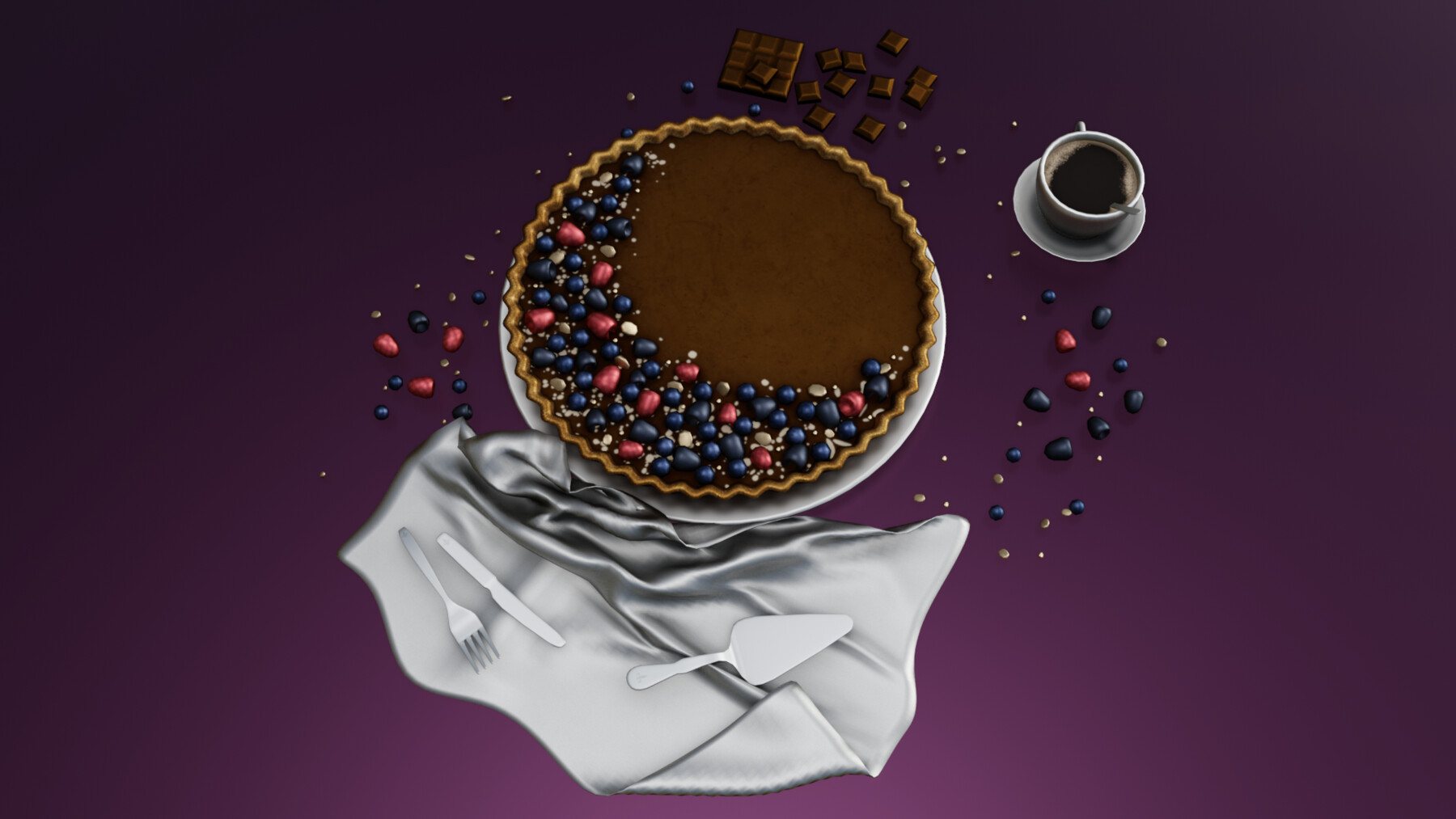 ArtStation - Chocolate cake 3d model | Game Assets