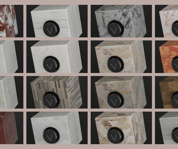 ArtStation - 35 marble C4D Vray material rendering materials and model ...