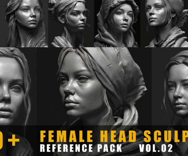 ArtStation - 300+ Female Head Sculpt - References Pack | Vol.02 | Artworks