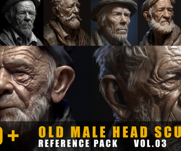 ArtStation - 300+ Old Male Head Sculpt - References Pack | Vol.03 ...