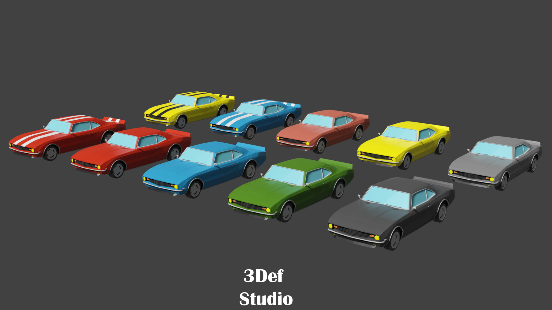 ArtStation - Low Poly-American Muscle Cars | Game Assets