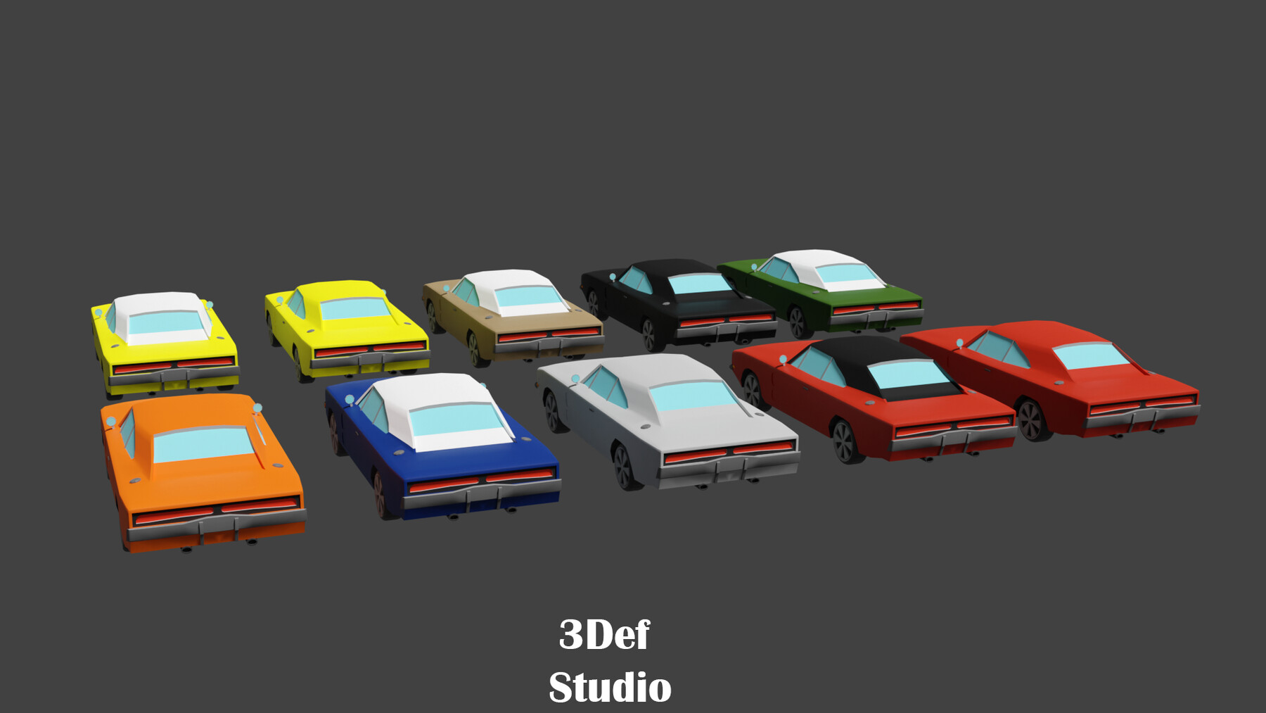 ArtStation - Low Poly-American Muscle Cars | Game Assets