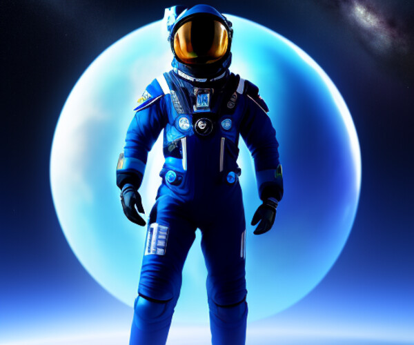 ArtStation - Sci-fi Man with a space suit - Man with a planet on the ...