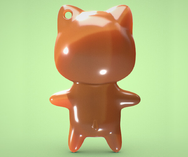 ArtStation - Cat Mascot, Keychain, Keyring STL file for 3D print ...