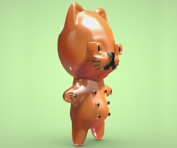 ArtStation - Cat Mascot, Keychain, Keyring STL file for 3D print ...
