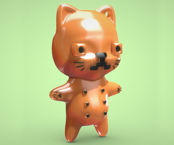 ArtStation - Cat Mascot, Keychain, Keyring STL file for 3D print ...