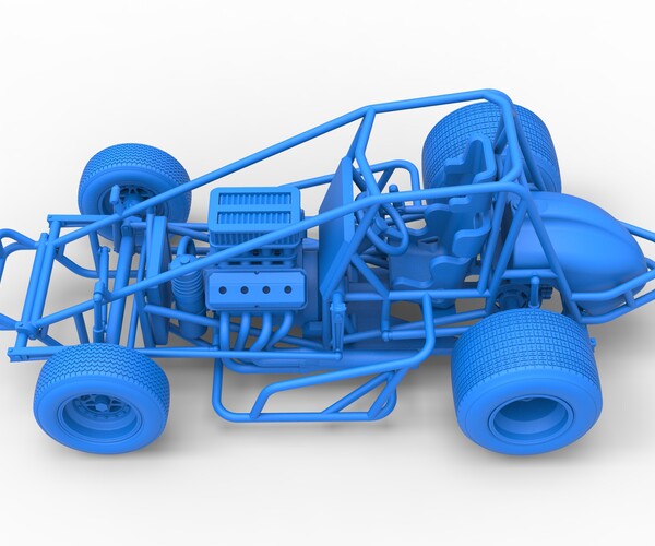 ArtStation - 3D printable Diecast Sprint car Scale 1:25 | Resources