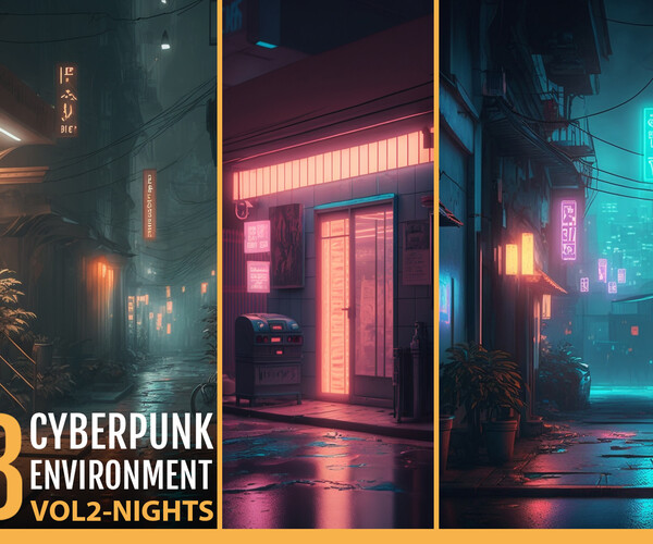 ArtStation - 303 Cyberpunk Environments VOL2 [Nights] | Artworks