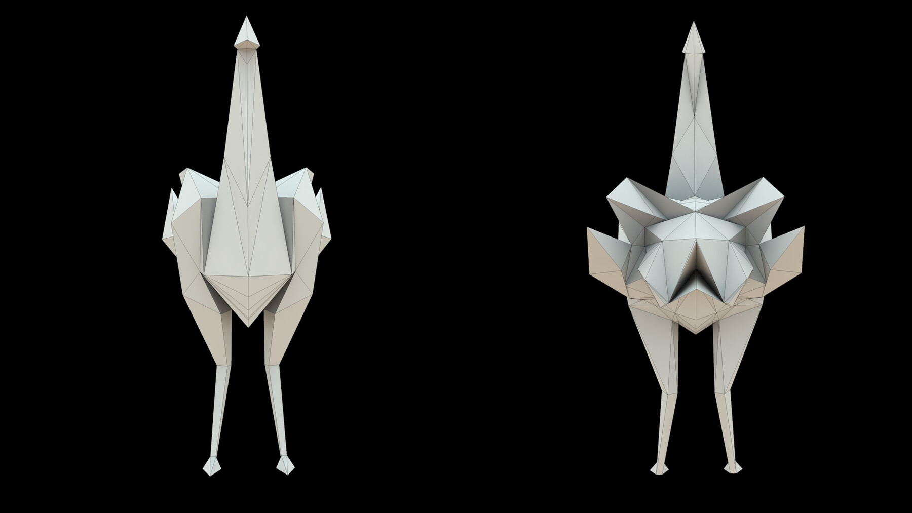 ArtStation - Ostrich in Origami style | Resources