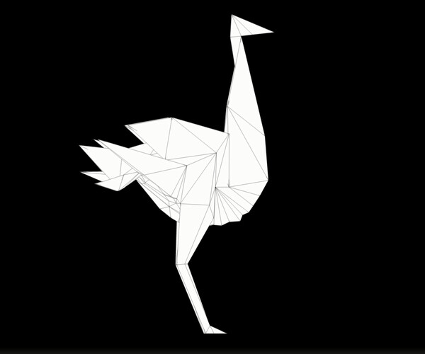 ArtStation - Ostrich in Origami style | Resources