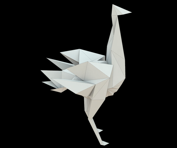 ArtStation - Ostrich in Origami style | Resources