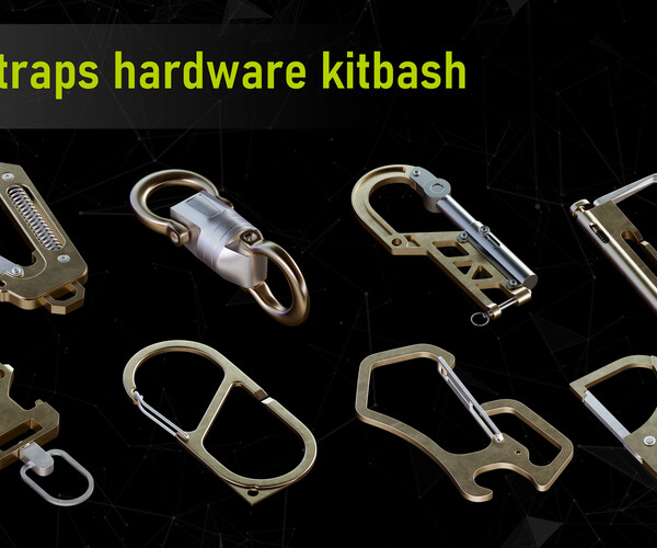 ArtStation - 50 Straps Hardware Kitbash 3D Models (fully unwraped) + imm brushes + 8 hour ...