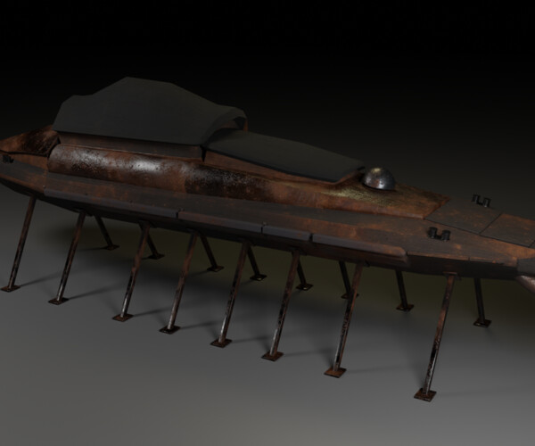 ArtStation - Post Apocalyptic Speed Boat 02 | Game Assets