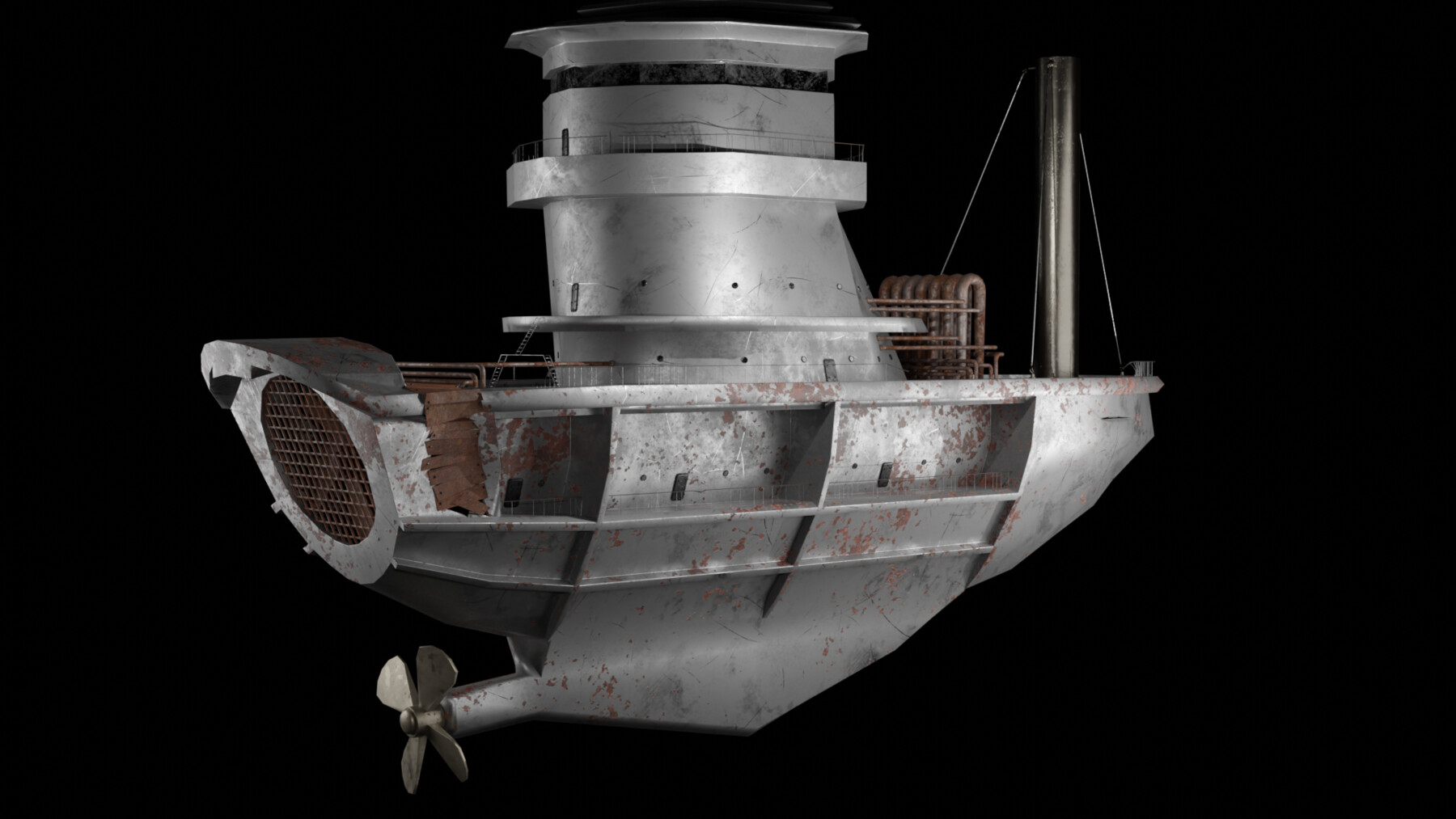 ArtStation - Post Apocalyptic Ship 03 | Game Assets