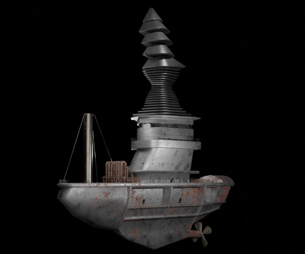 ArtStation - Post Apocalyptic Ship 03 | Game Assets