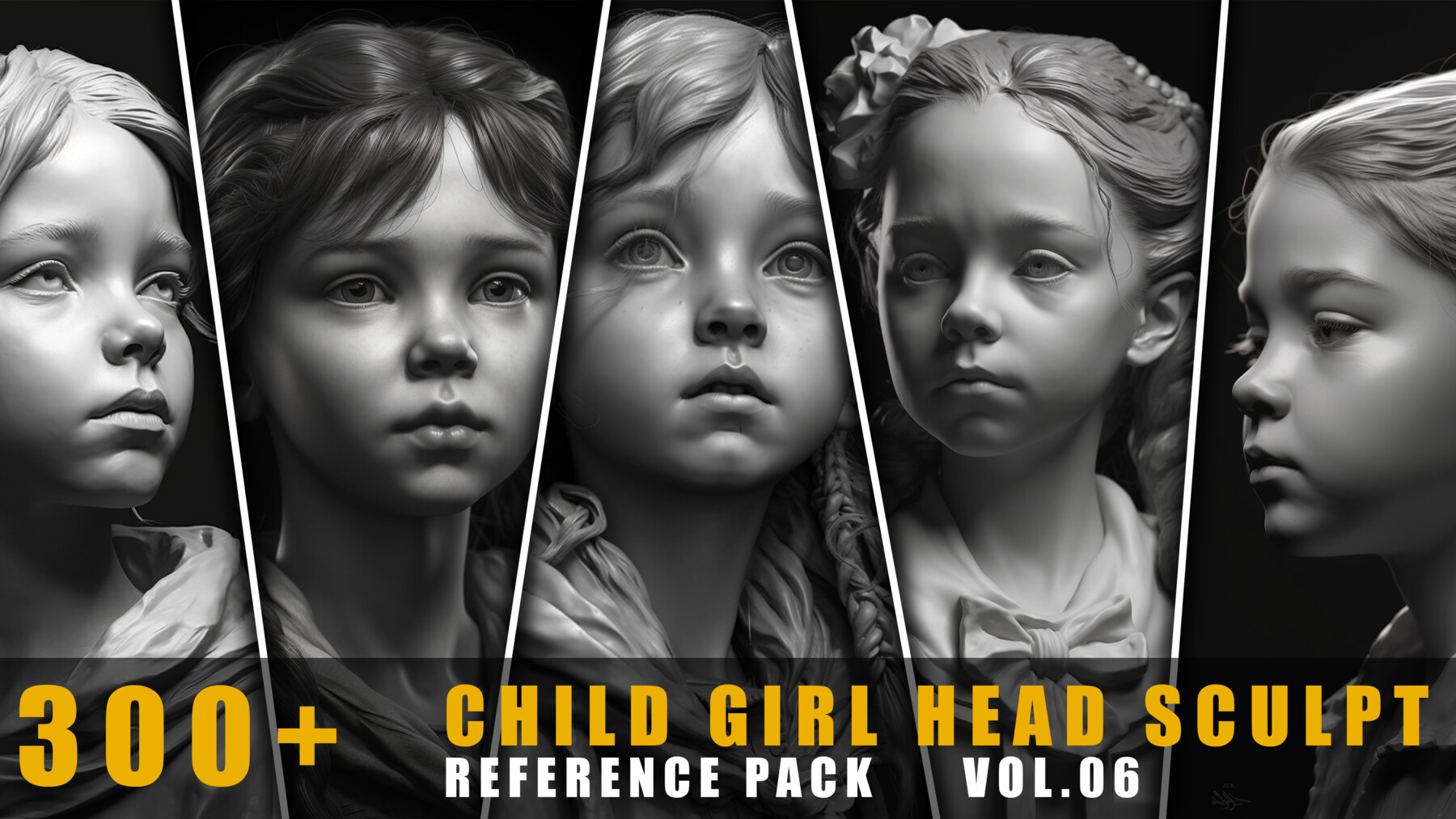ArtStation - 300+ Child Girl Head Sculpt - References Packs Vol.06 ...