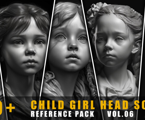 ArtStation - 300+ Child Girl Head Sculpt - References Packs Vol.06 ...