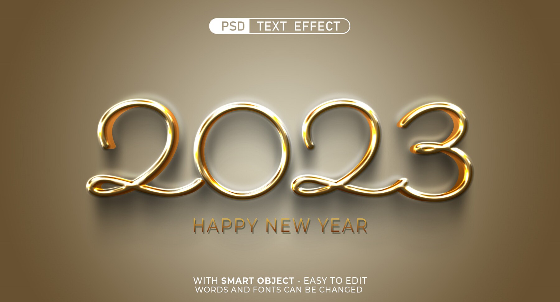 ArtStation - 2023 PSD fully editable text effect. Layer style PSD ...