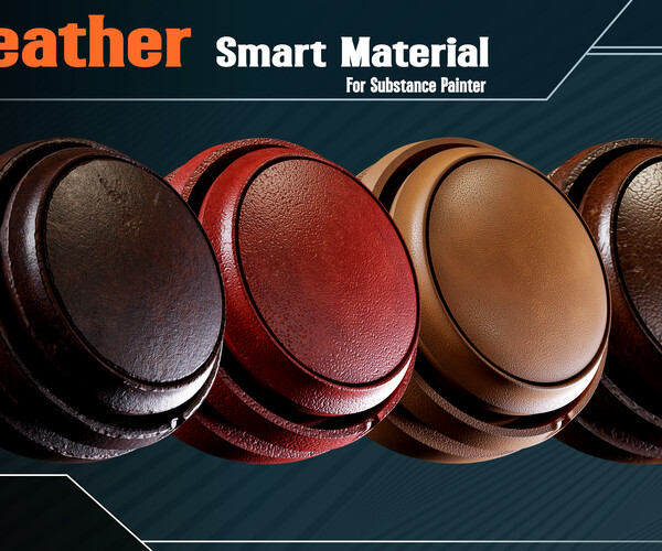 ArtStation - 18 Leather Smart Materials - VOL 16 (spsm file) + Free ...