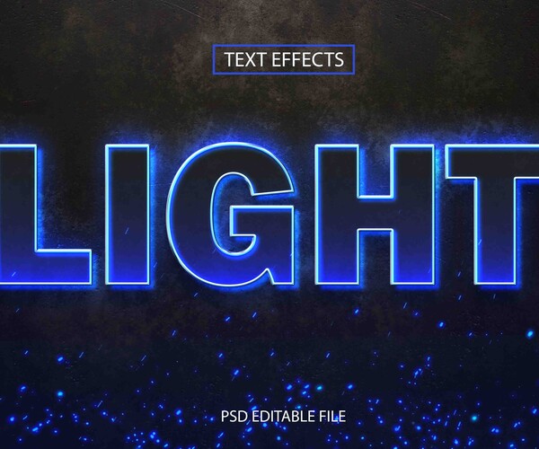 ArtStation - Light PSD fully editable text effect. Layer style PSD ...