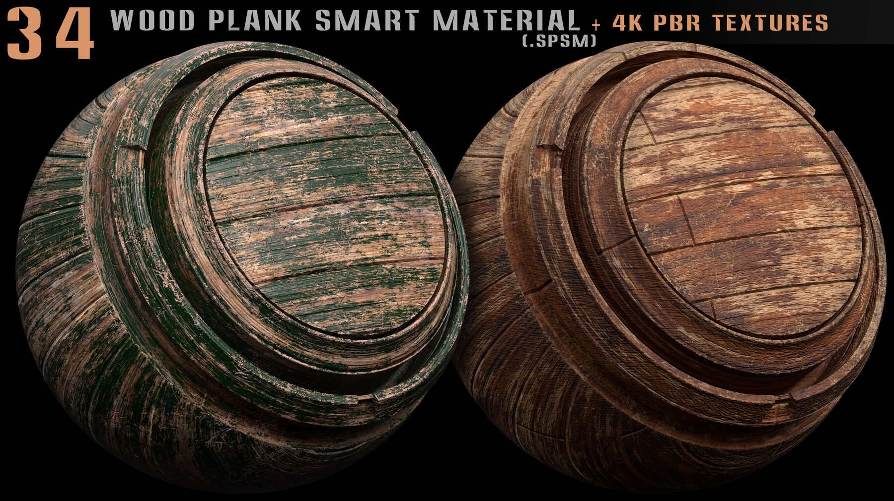 ArtStation - 34 Wood plank smart material + 4k PBR textures - Vol 11 ...