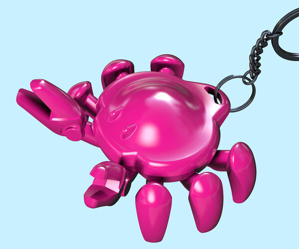 ArtStation - Crab Mascot, Keychain, Keyring STL file for 3D print. v2 ...