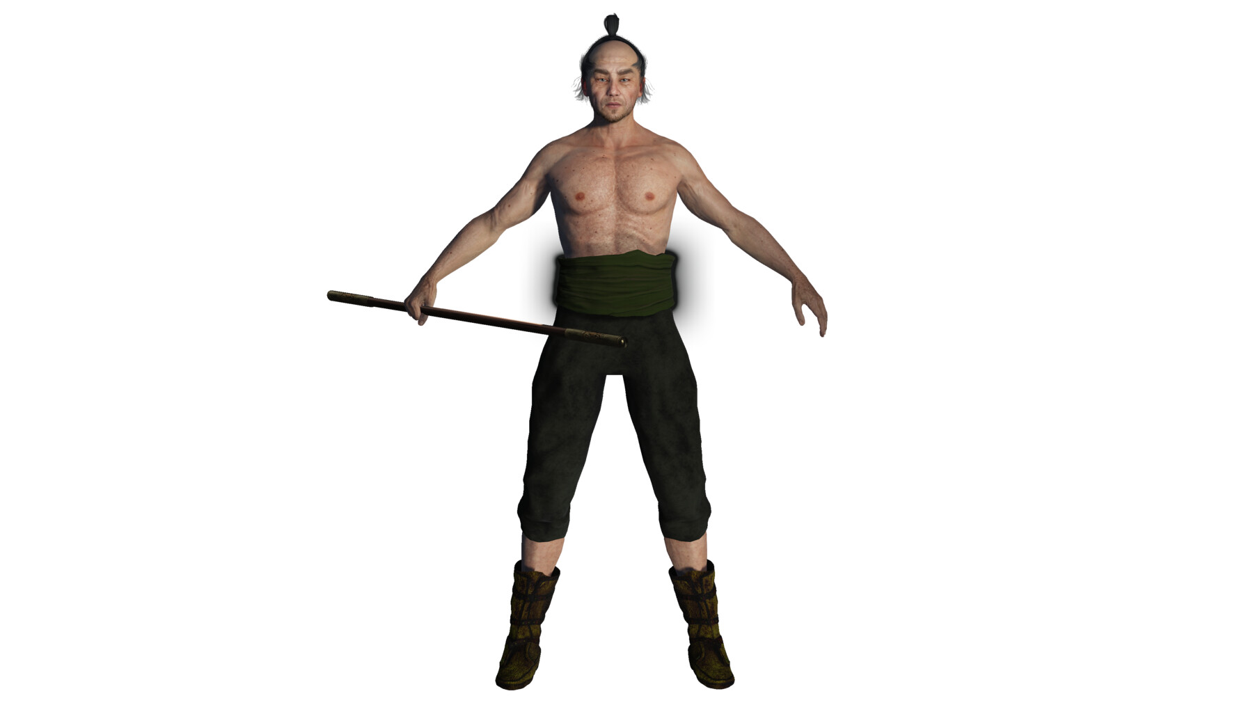 ArtStation - 3D REALISTIC MALE CHARACTER - OLD JAPANESE KNIGHT 01 ...